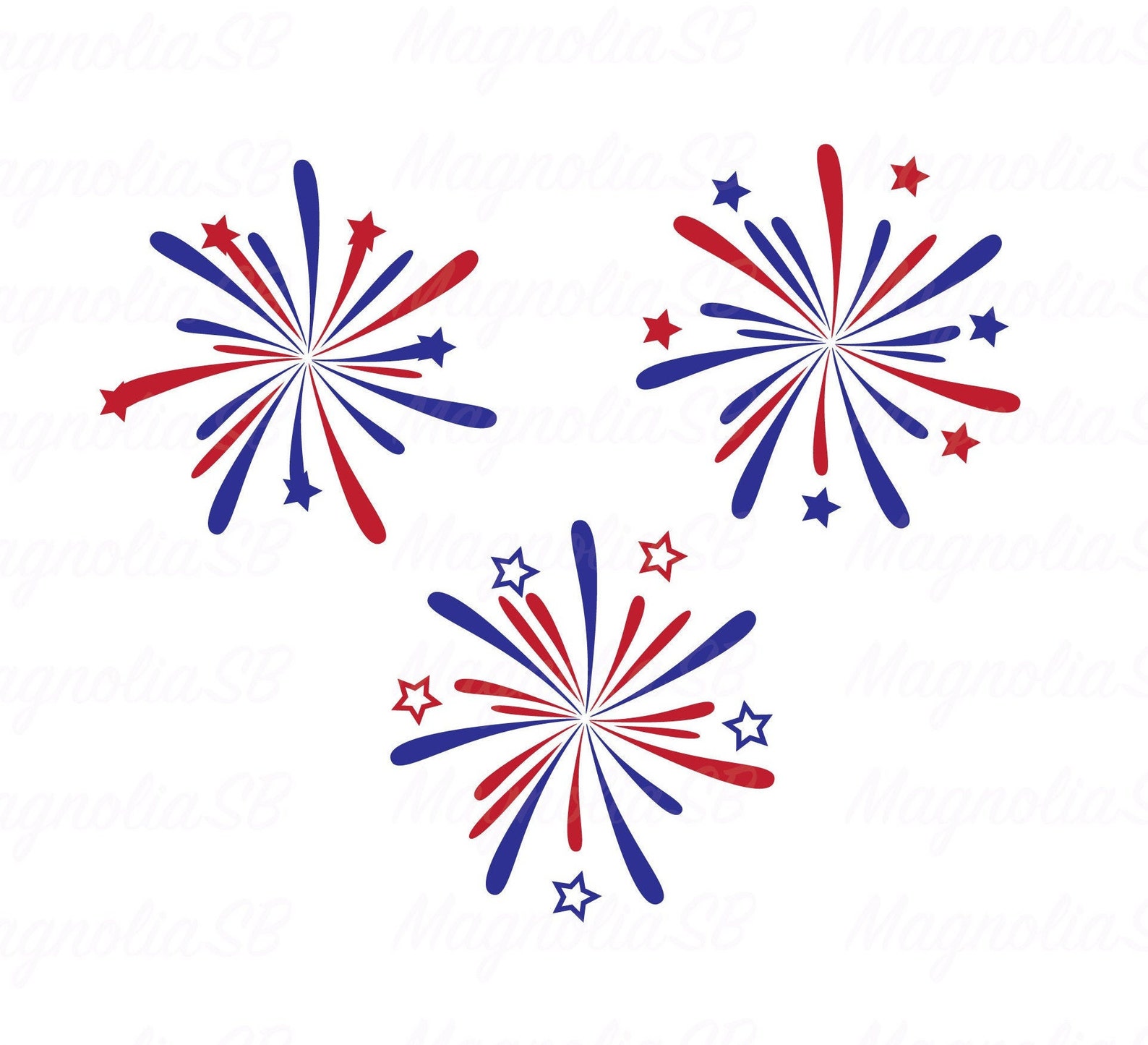 Fireworks 4th of July SVG DXF Clipart Cutting Fireworks | Etsy