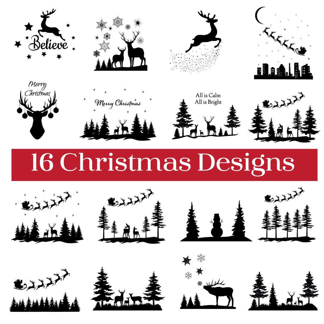 Christmas Winter Scene SVG, Magical Christmas Scene SVG, Cut File for ...