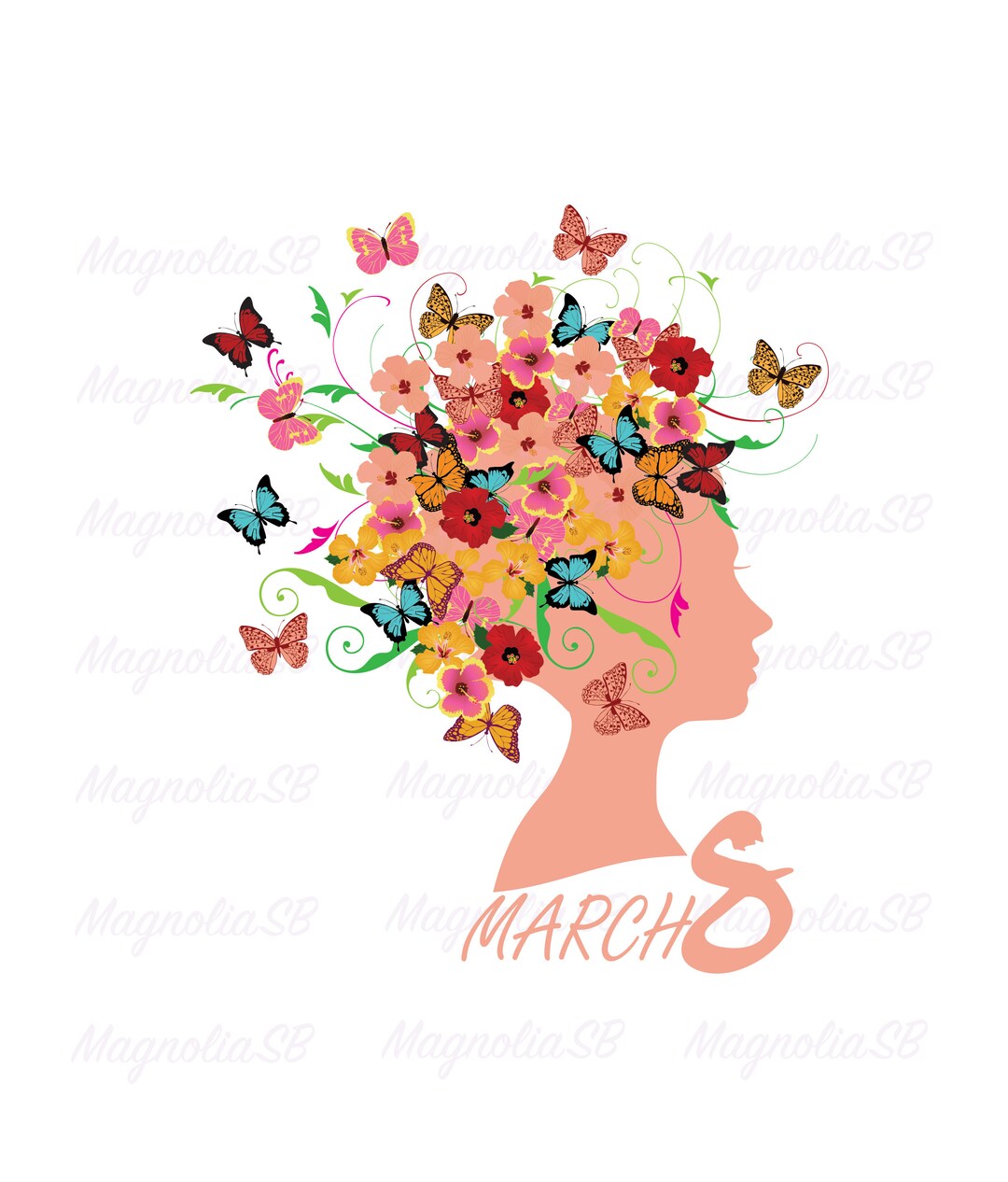 International Women's Day Clip Art, March 8th, Women's Day PNG, Floral ...