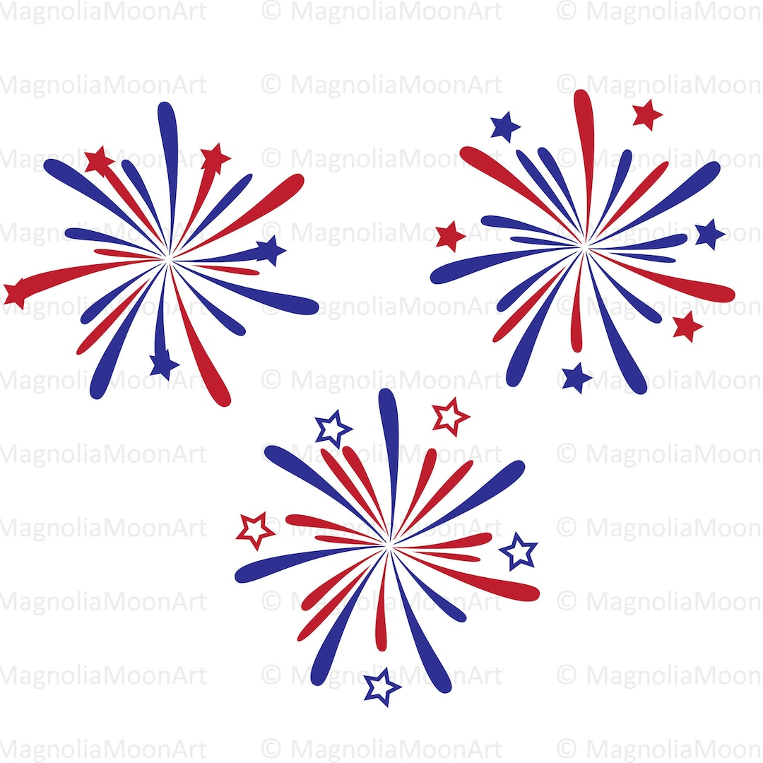 Fireworks 4th of July SVG, DXF, Clipart, Cutting, Fireworks Vector ...