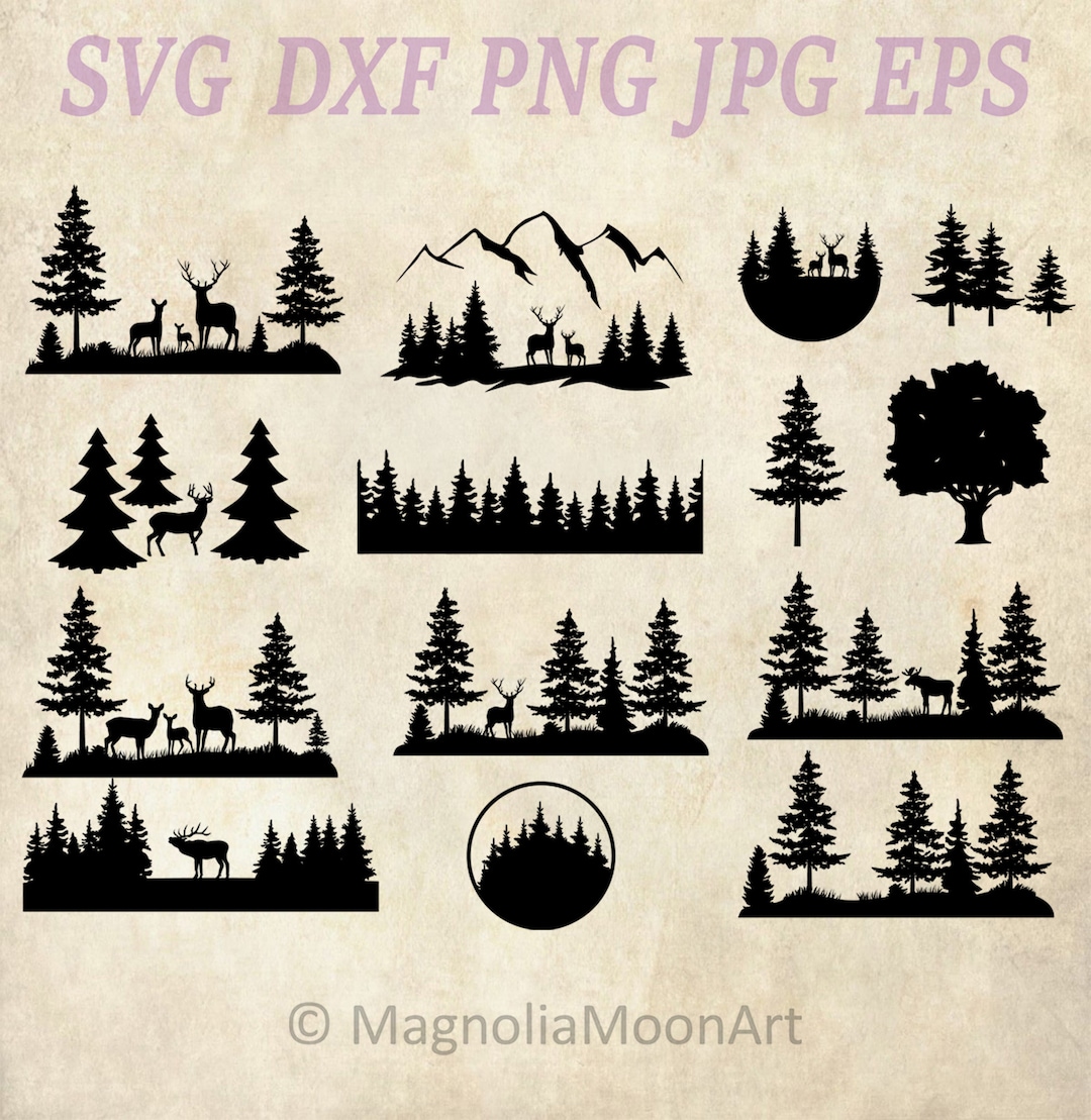 Forest Bundle Svg Cut Files | Forest Svg | Trees Svg | Cut File for ...