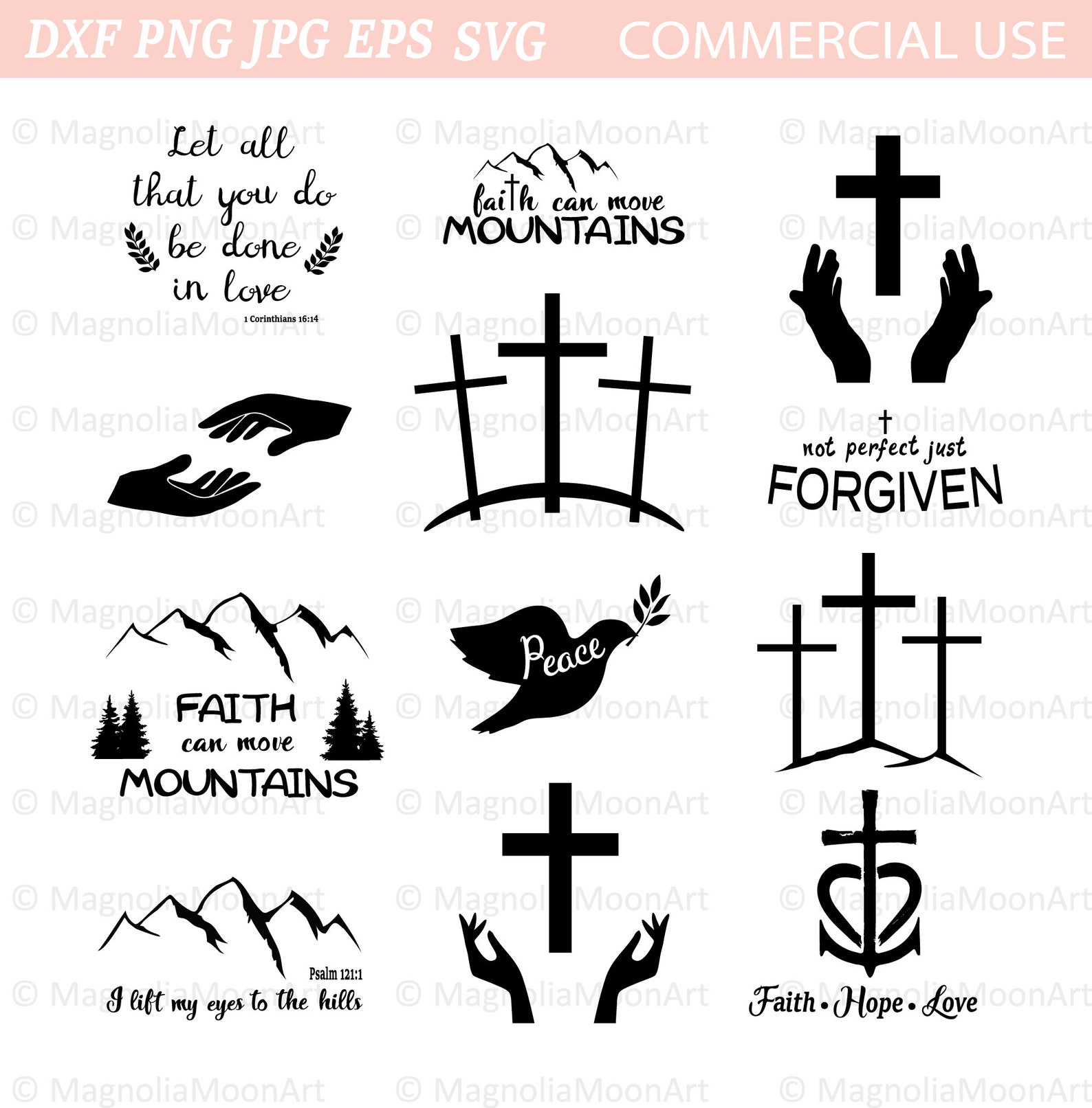 Christian SVG Bundle: Crosses, Quotes, Calvary (digital Files) - Etsy