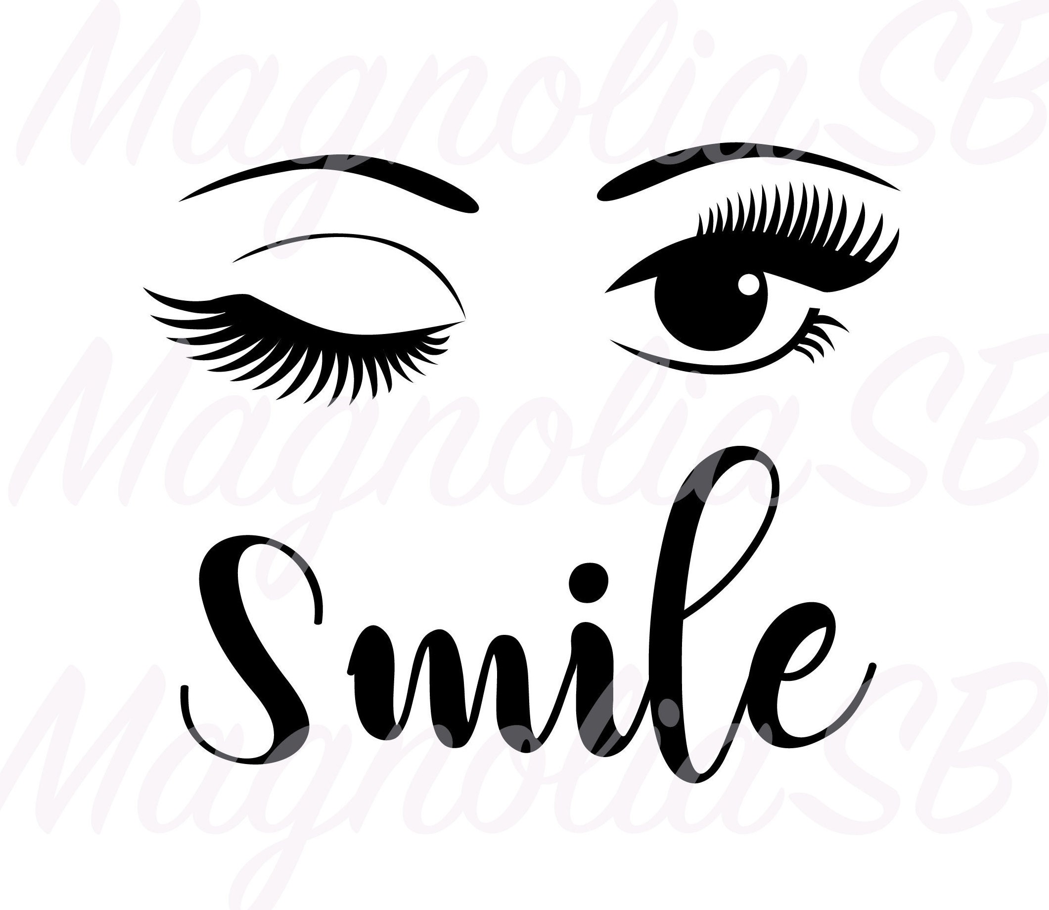 Winking Eyes and Smile SVG DXF Winking Eyes Clipart Eye - Etsy Israel