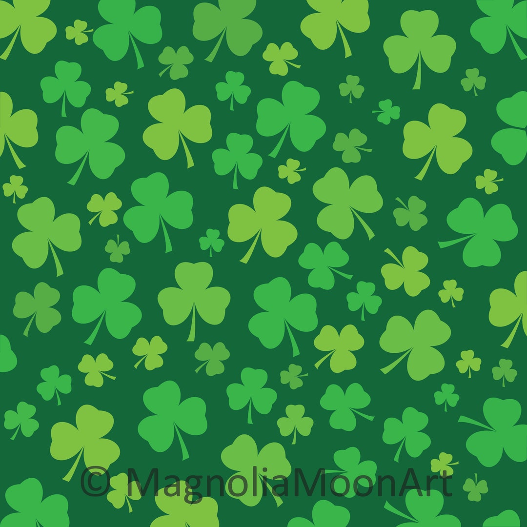 Shamrock Pattern Digital Paper: St. Patrick's Day Scrapbook (digital ...