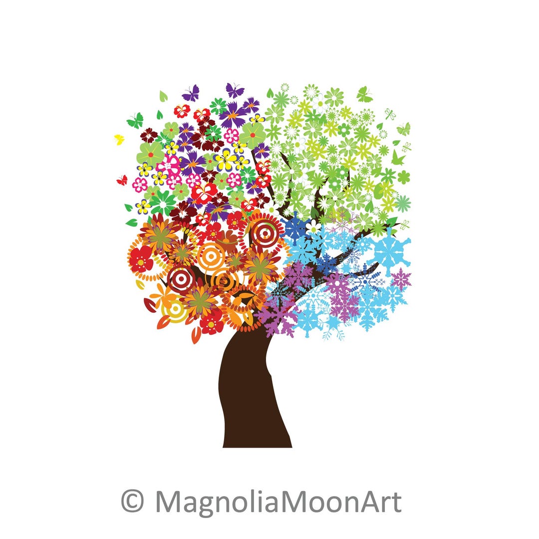 Four Seasons Tree Clip Art: Printable Vector (digital Download) - Etsy