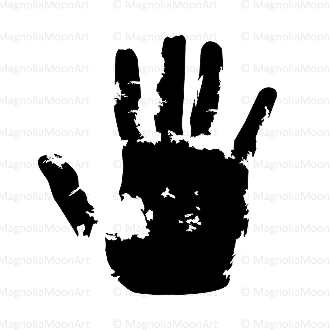 Hand Print SVG | Hand Print Clipart | Man's Hand Svg | Grunge Hand ...