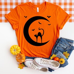 Spooky Halloween Moon Cat and Bats SVG - Cut File for Cricut, DXF, PNG ...