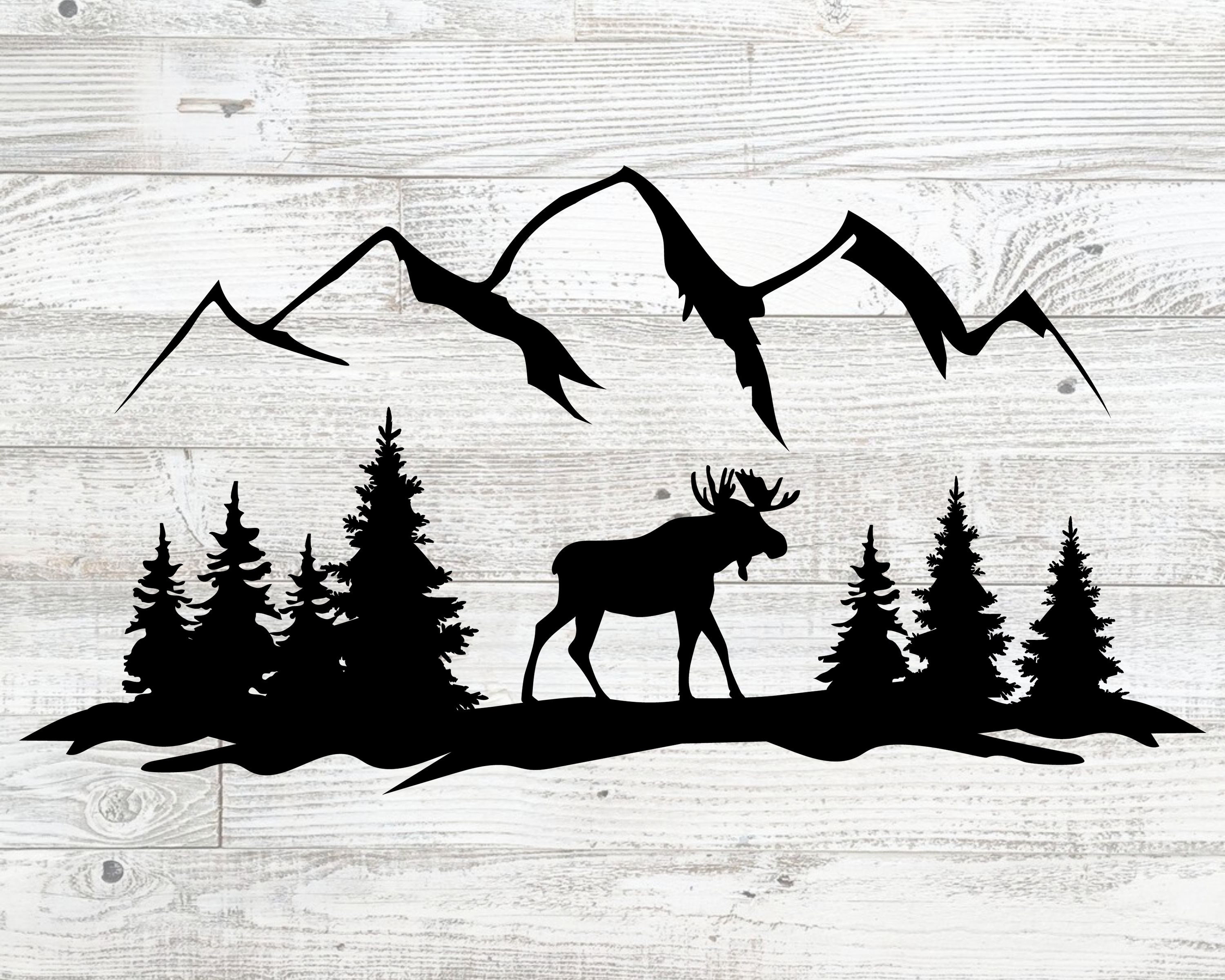 Moose in the Woods Svg Moose Svg Forest Svg Cut File for - Etsy Canada