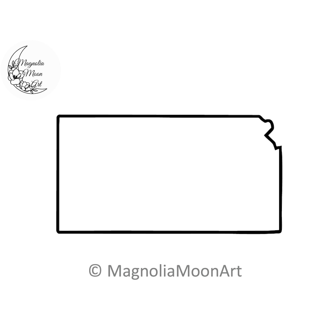 Kansas Outline SVG File | Kansas Cut File | DXF File for Laser Cut ...