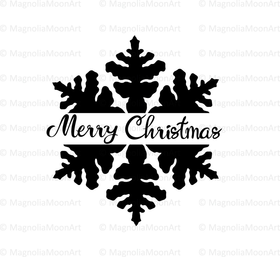 Merry Christmas Snowflake (svg, Dxf, Png, Jpg, Eps) (digital Download ...
