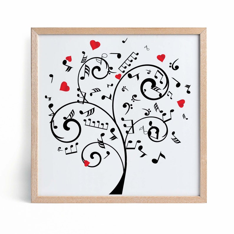 Music Notes Tree Clip Art: Printable Vector EPS (digital Download) - Etsy