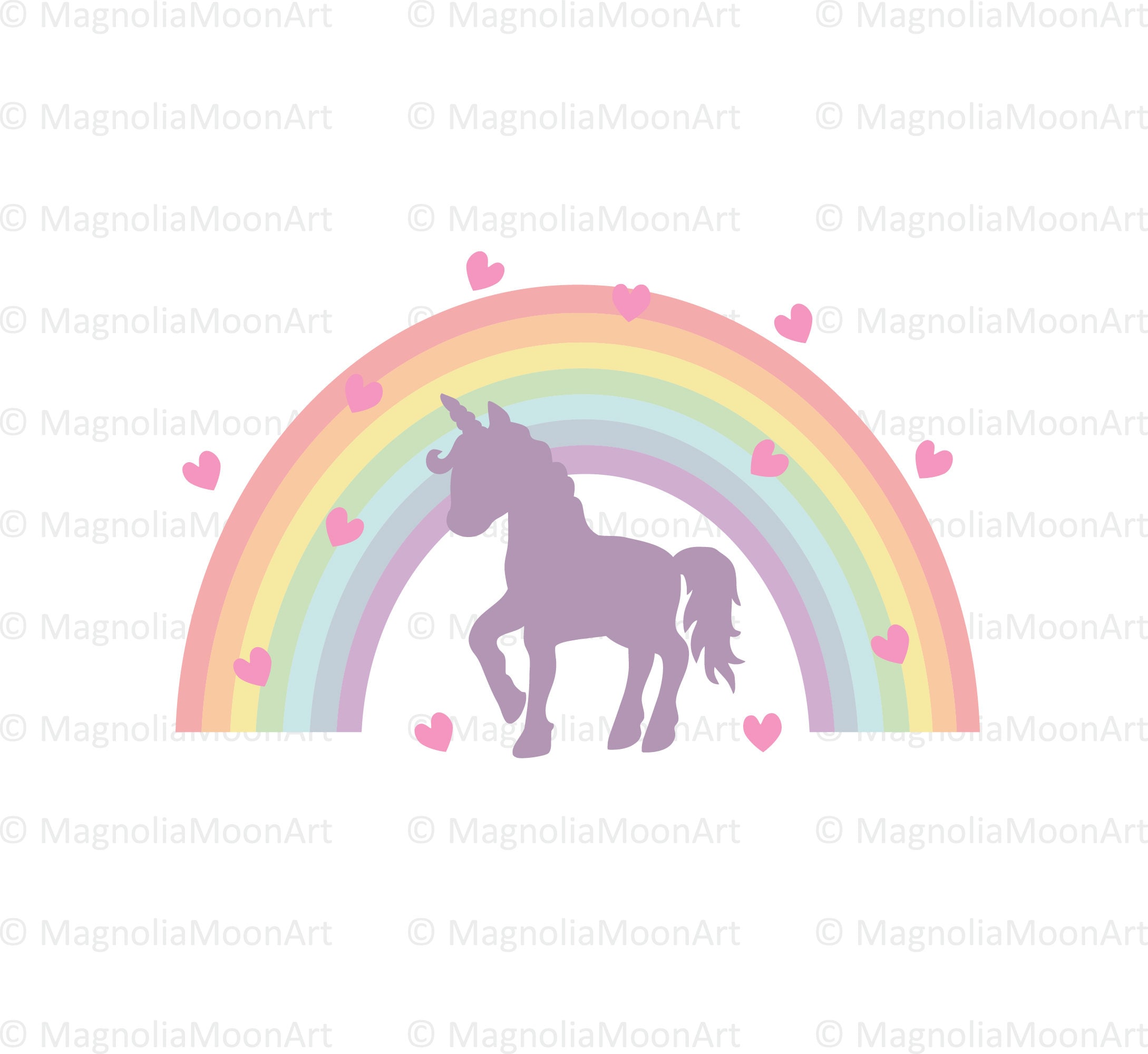 Unicorn Rainbow SVG: Pastel Valentine Cut File (digital Download) - Etsy