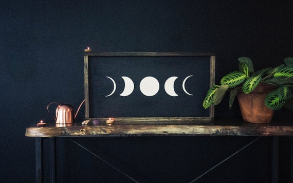 Phases of the moon Sign Sign Wooden Sign Moon Sign Home | Etsy
