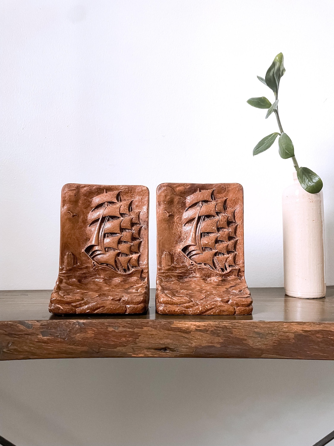 Vintage Bookends, Syroco Wood Bookends, Mcm Wood Bookends - Etsy