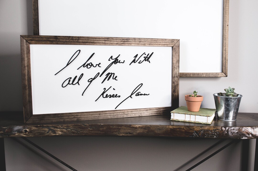 Handwriting Sign | Wooden Sign | Custom Sign | 5 Year Anniversary Gift ...