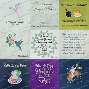 Quilt Square Custom Embroidered Quilt Squares Any Design Picture Quilt ...