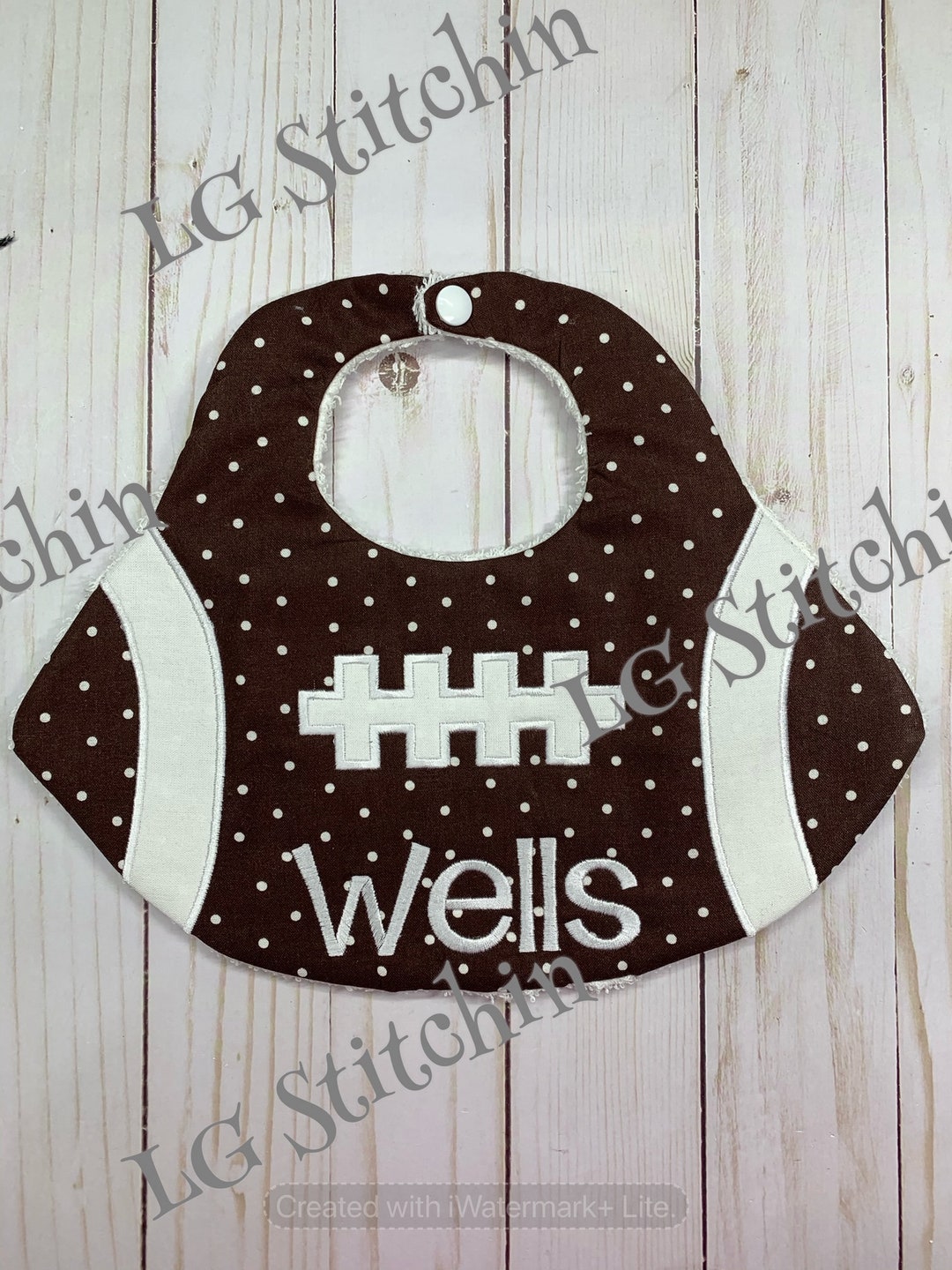 Football Bib Monogram Custom Boy Bib Baby Bib Cute White Brown Homemade ...