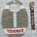 Football Bib Monogram Custom Boy Bib Baby Bib Cute White Brown Homemade ...