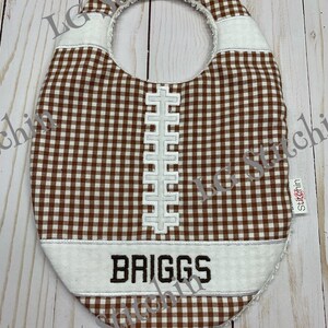 Football Bib Monogram Custom Boy Bib Baby Bib Cute White Brown Homemade ...