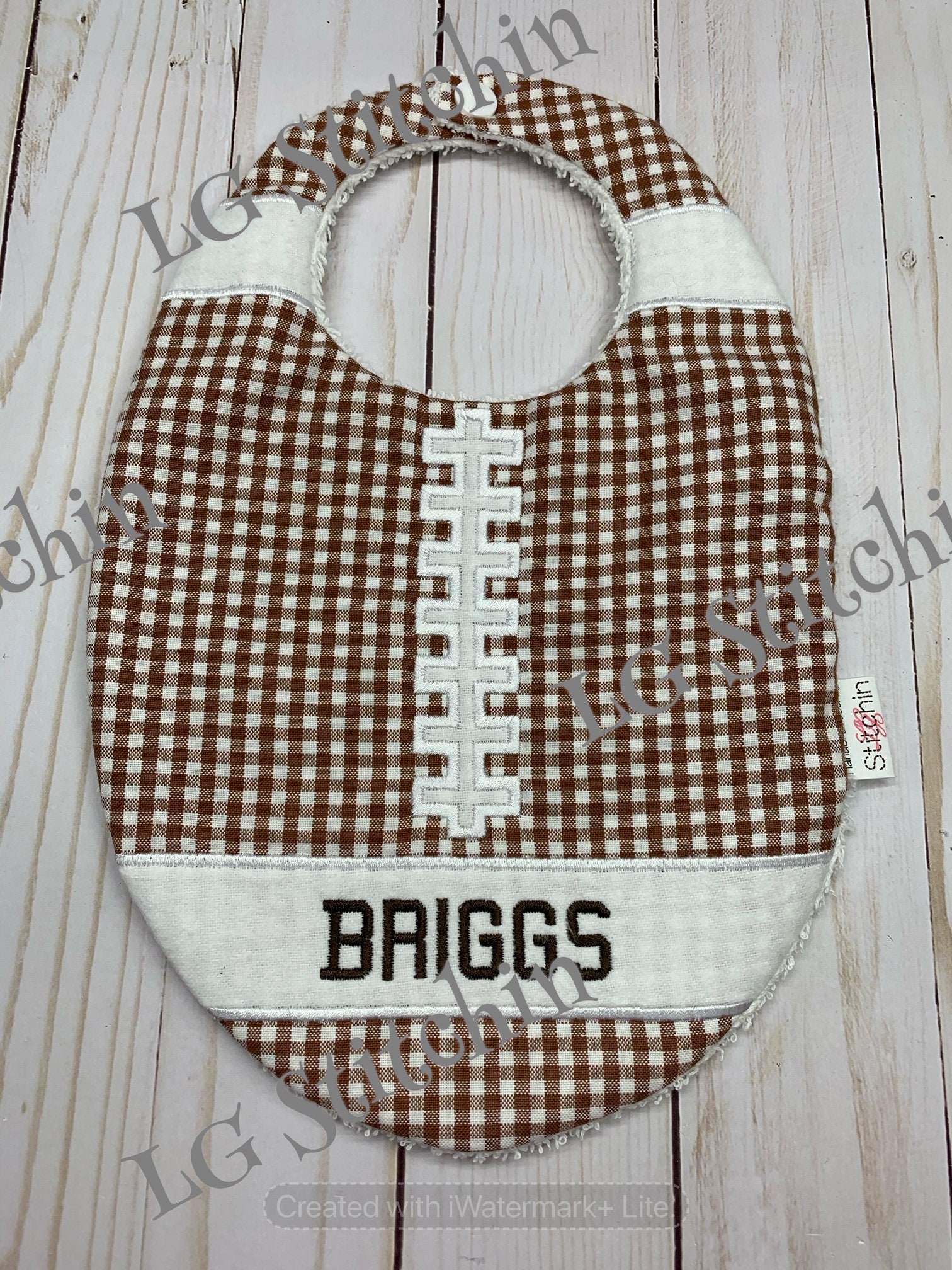 Football Bib Monogram Custom Boy Bib Baby Bib Cute White Brown - Etsy ...