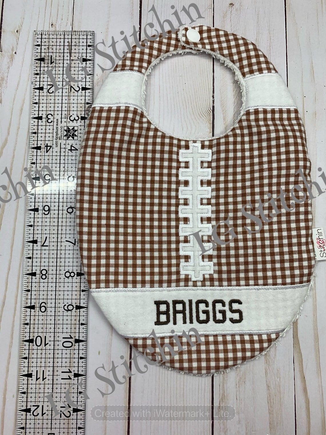 Football Bib Monogram Custom Boy Bib Baby Bib Cute White Brown Homemade ...