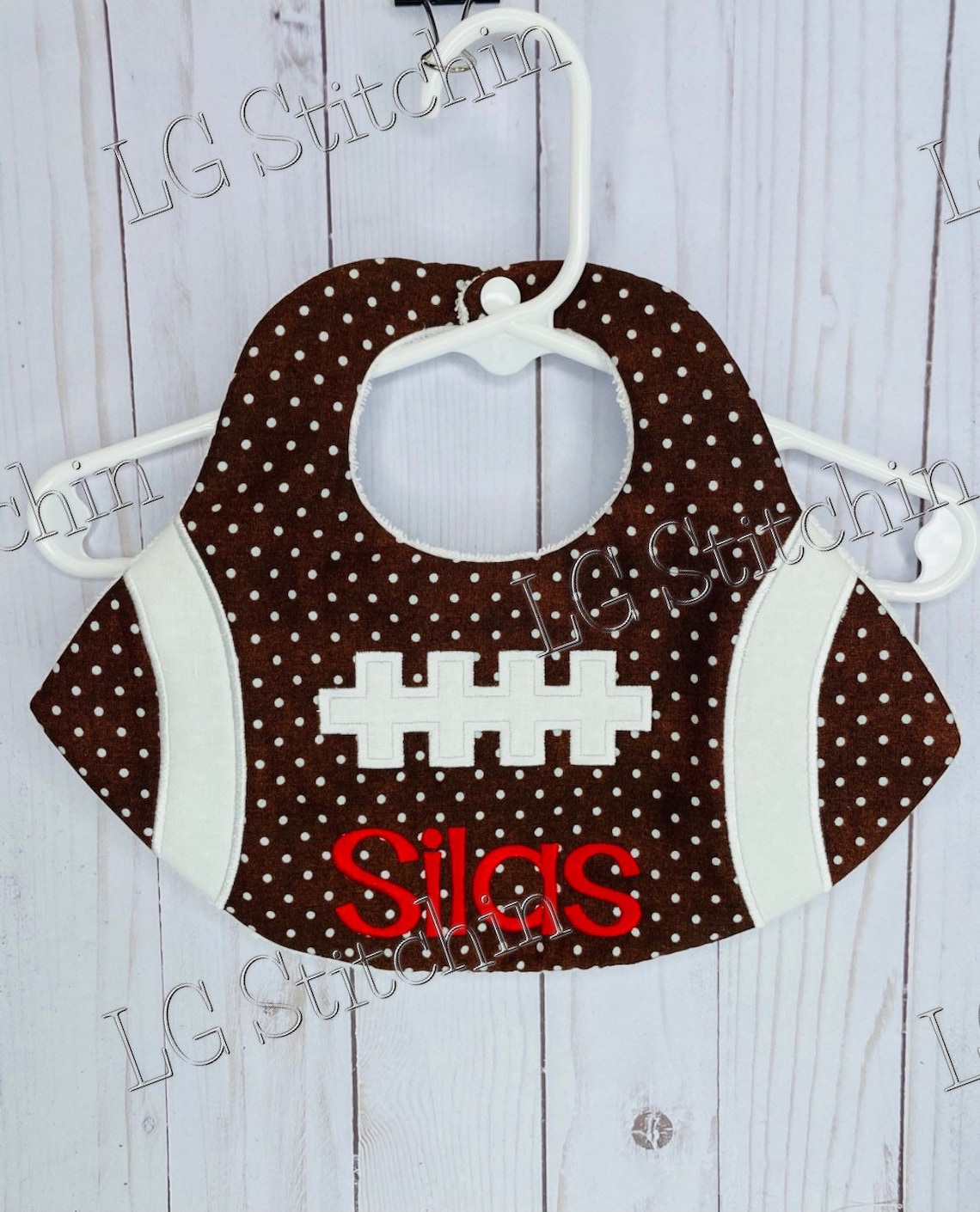 Football Bib Monogram Custom Boy Bib Baby Bib Cute White Brown Homemade ...