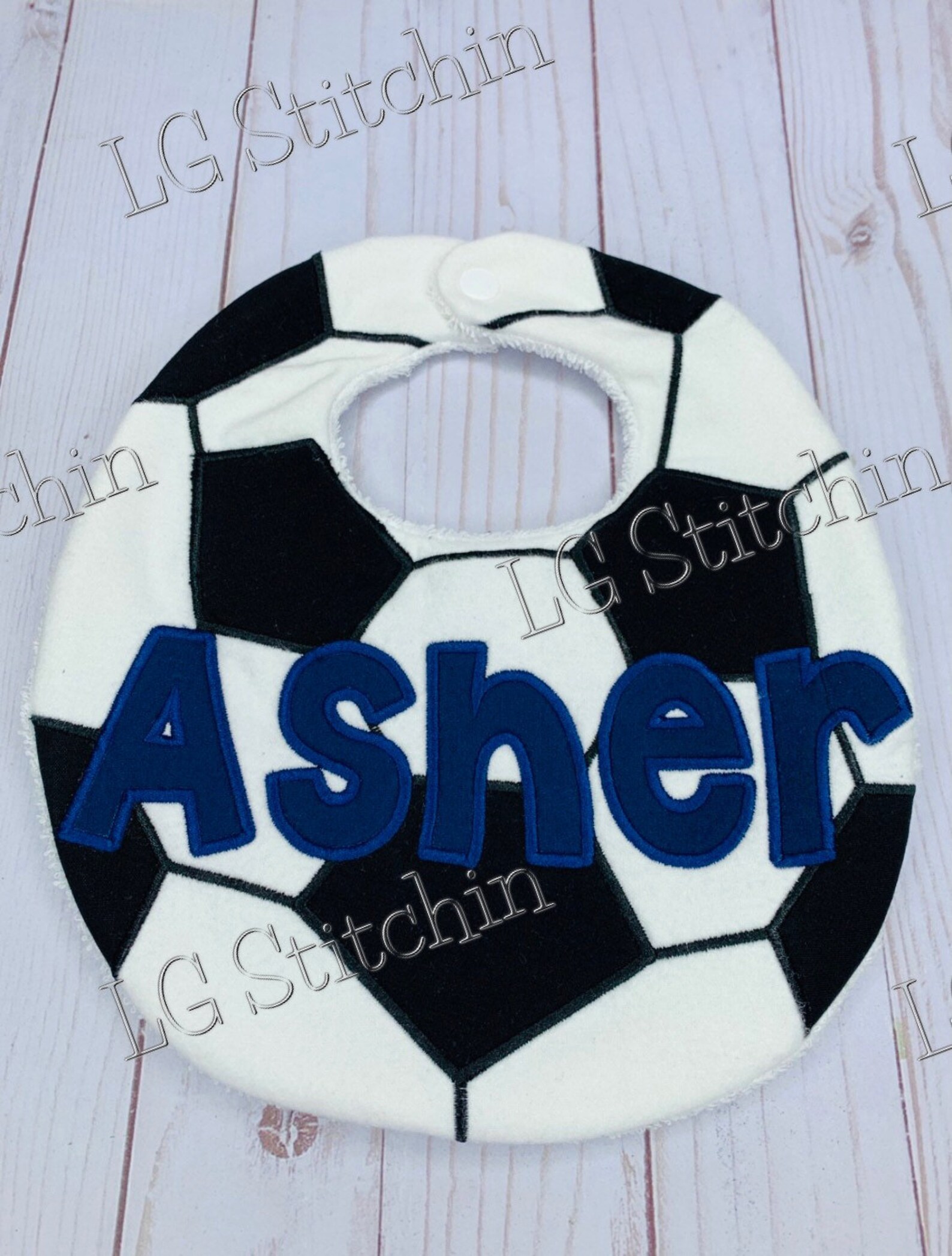 Soccer Baby Bib Monogram Custom Boy Bib Baby Bib Cute White Black ...