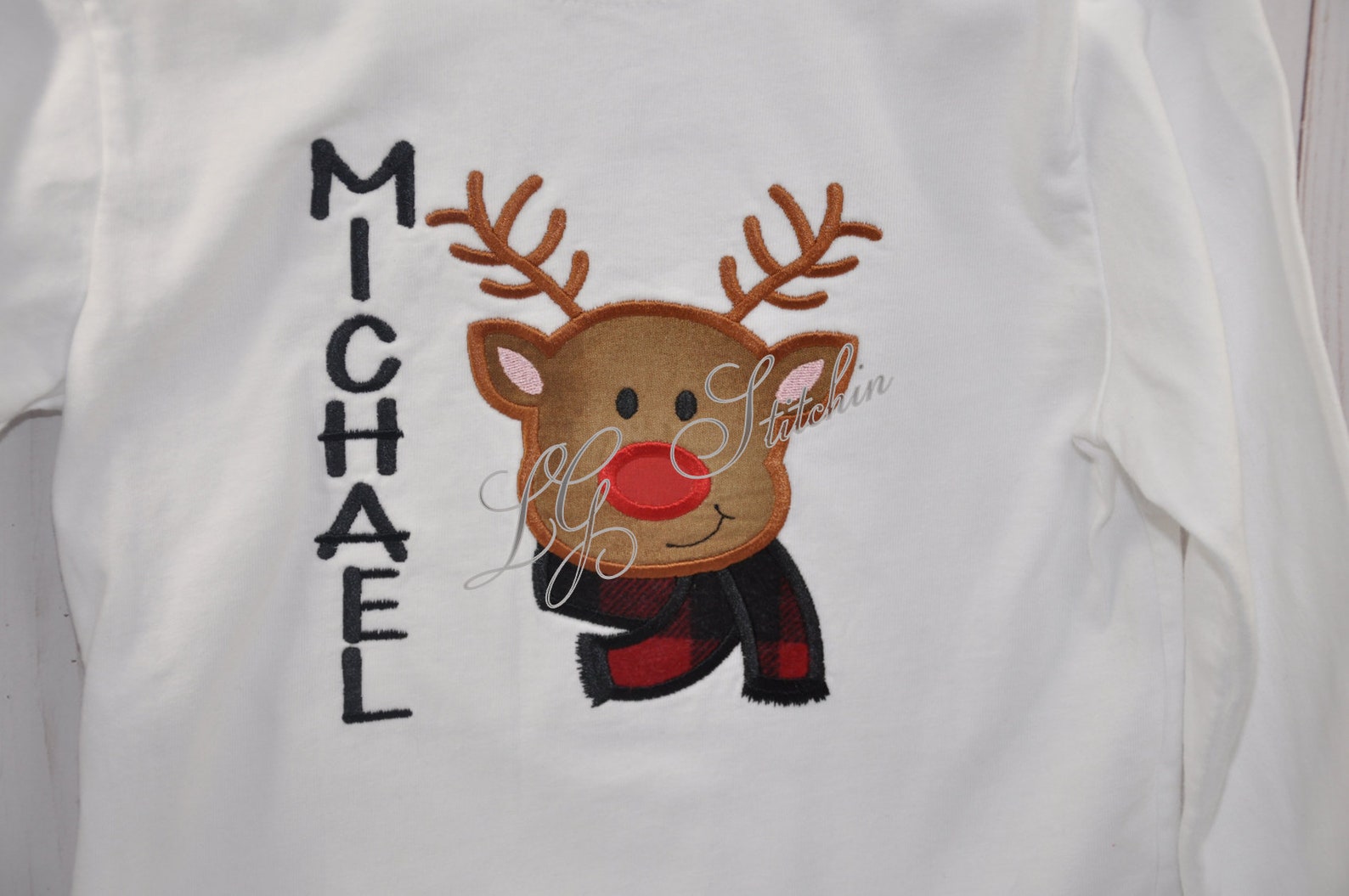 Christmas Shirt Monogram Santa Puppy Monogrammed Shirt Girls Bodysuit ...