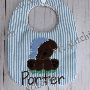 Dog Bib Puppy Bib Dog Monogram Custom Boy Bib Baby Bib Cute Dog ...