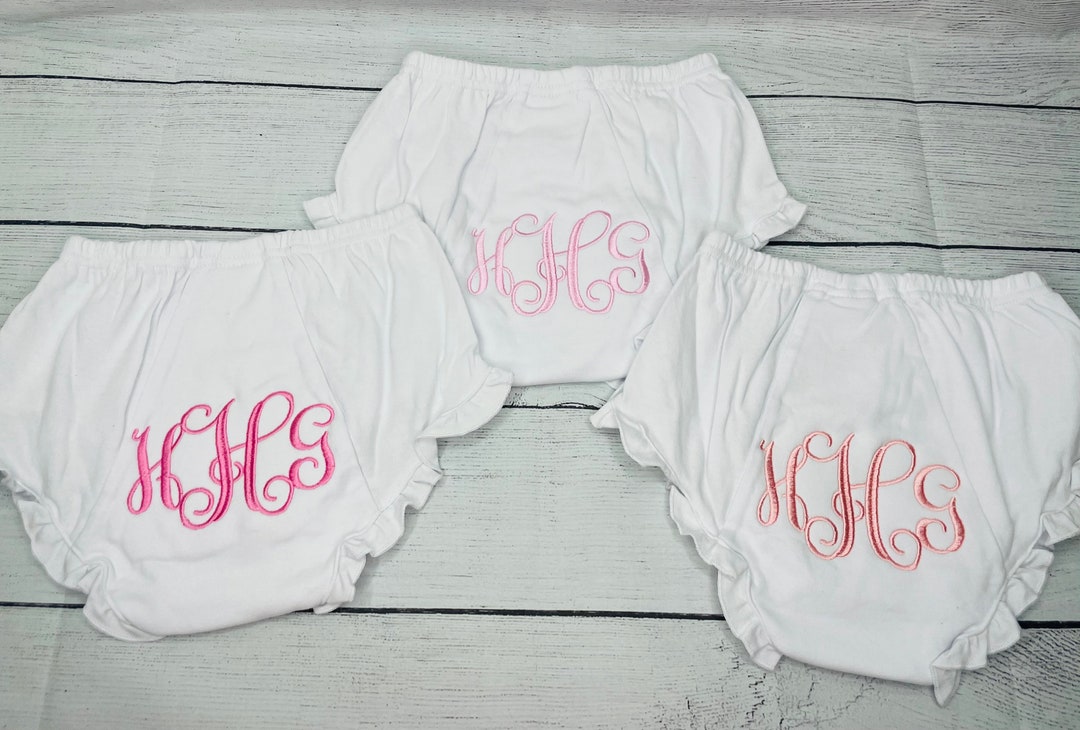 Monogrammed Diaper Cover Embroidered Diaper Cover Baby Bloomers Lacy ...
