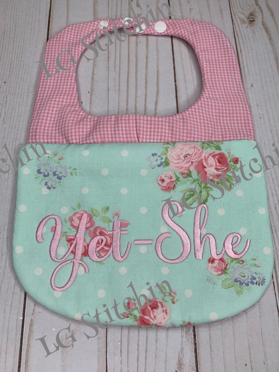 Baby Bib Floral Bib Girl Bib Flowers, Pink Cute Bib Floral Snap Bib ...