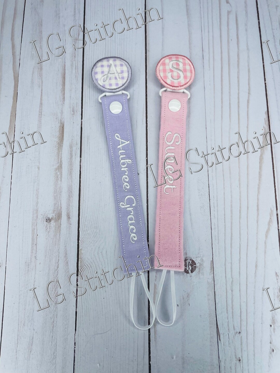 Personalized Pacifier Holder Monogram Custom Girl Baby Paci Clip Cute ...