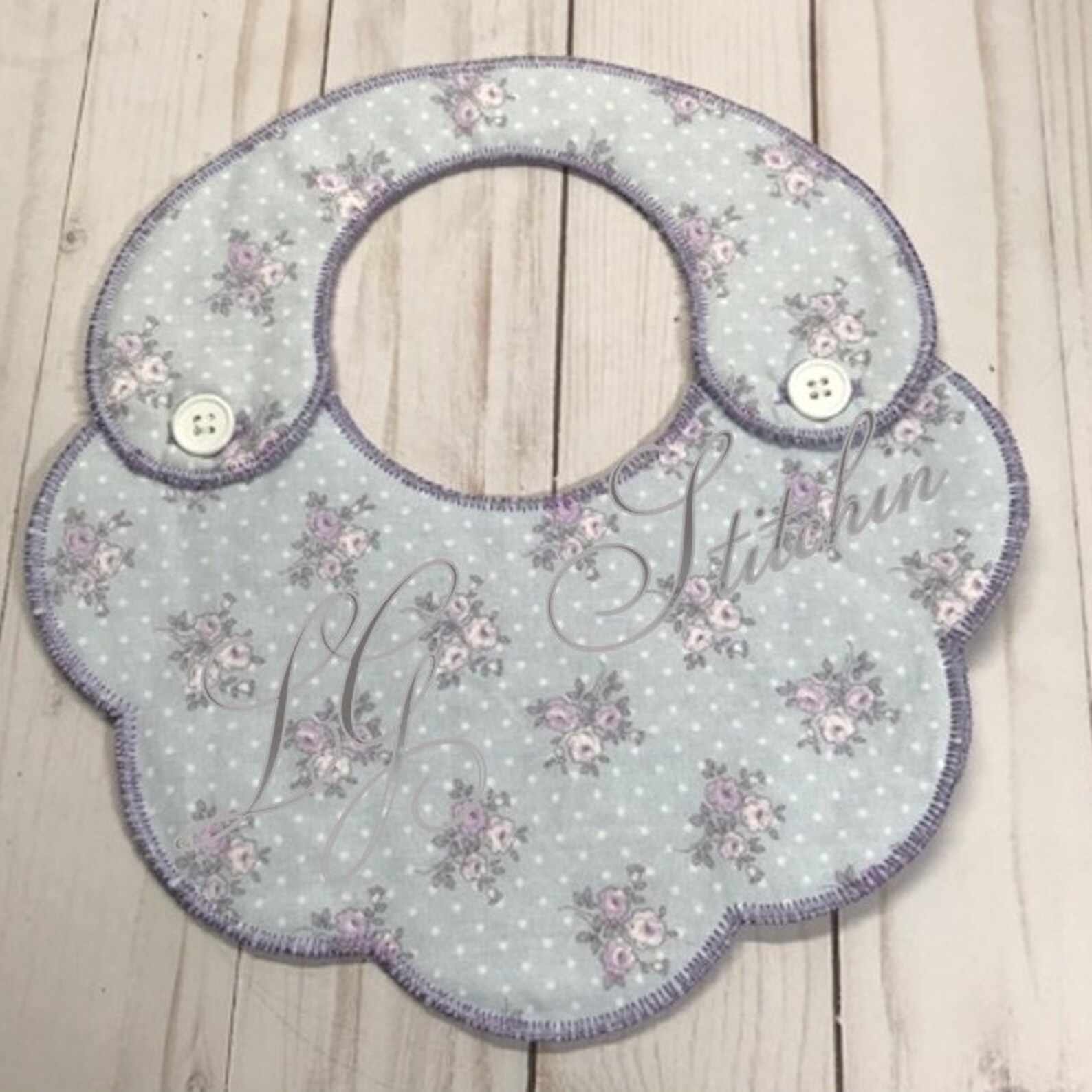 Baby Bib Scalloped Baby Bib Monogram Custom Girl Bib Baby Bib Cute ...