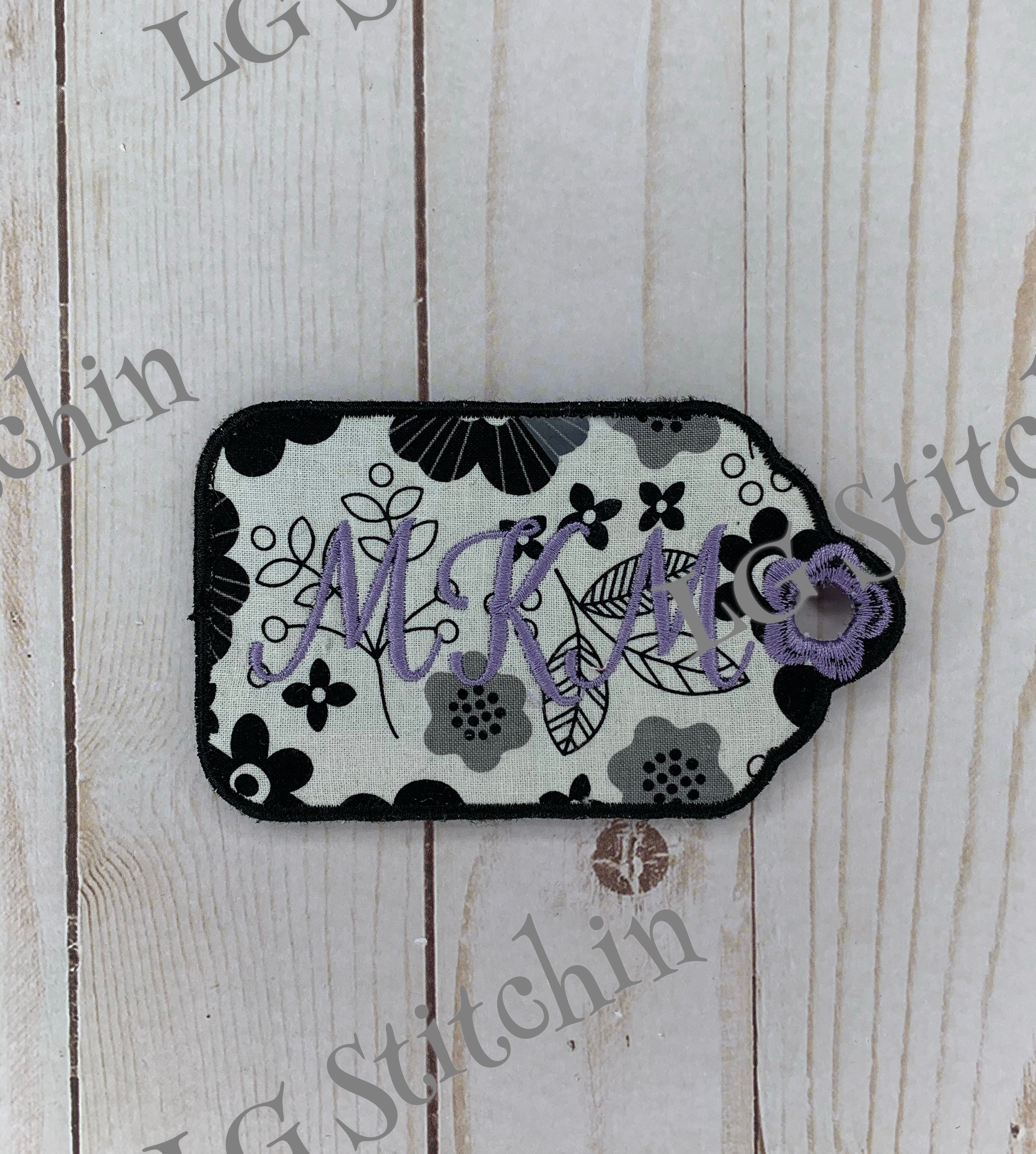 Luggage tag custom Name tag embroidered name personalized tag | Etsy