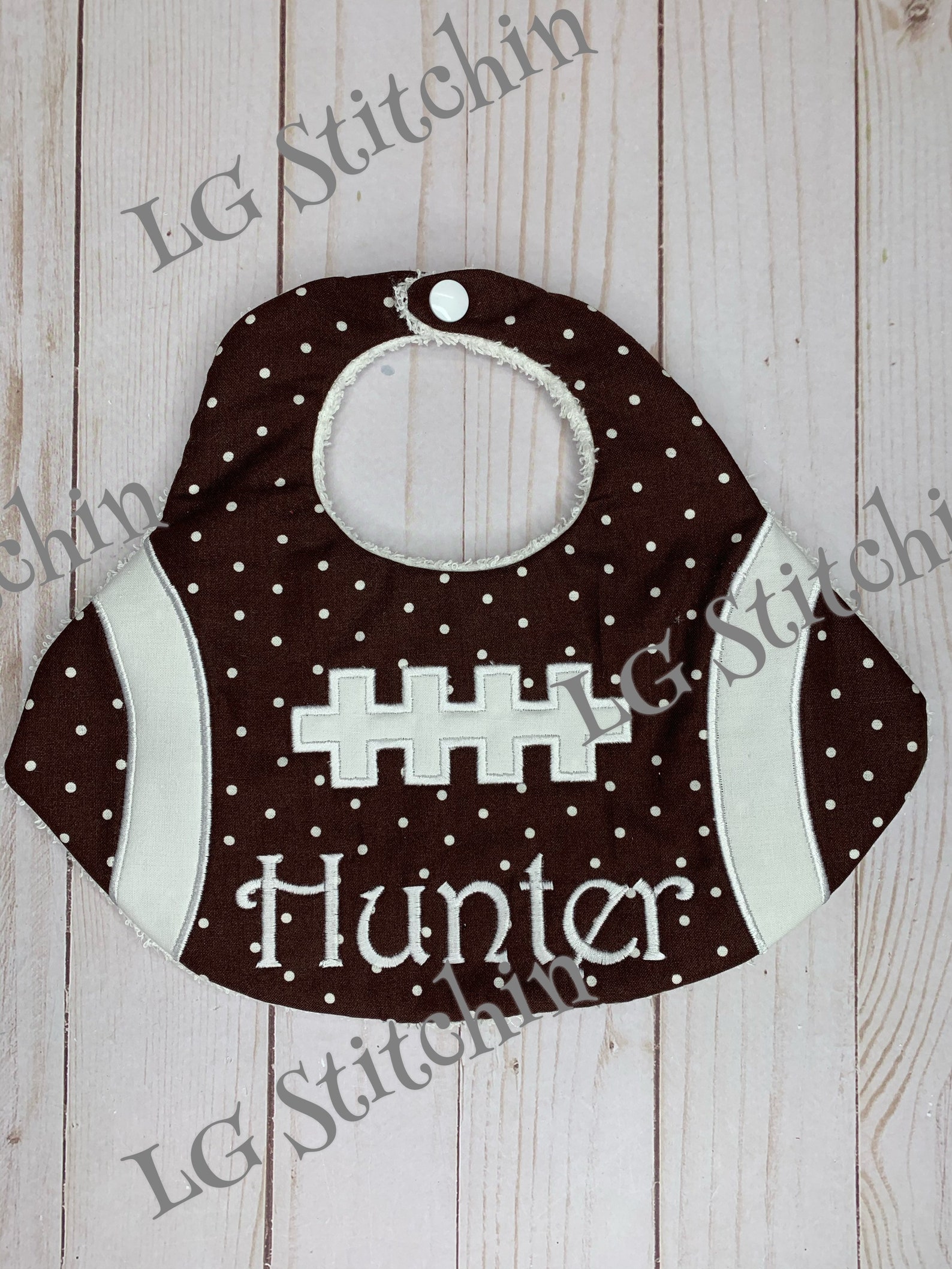 Football Bib Monogram Custom Boy Bib Baby Bib Cute White Brown Homemade ...