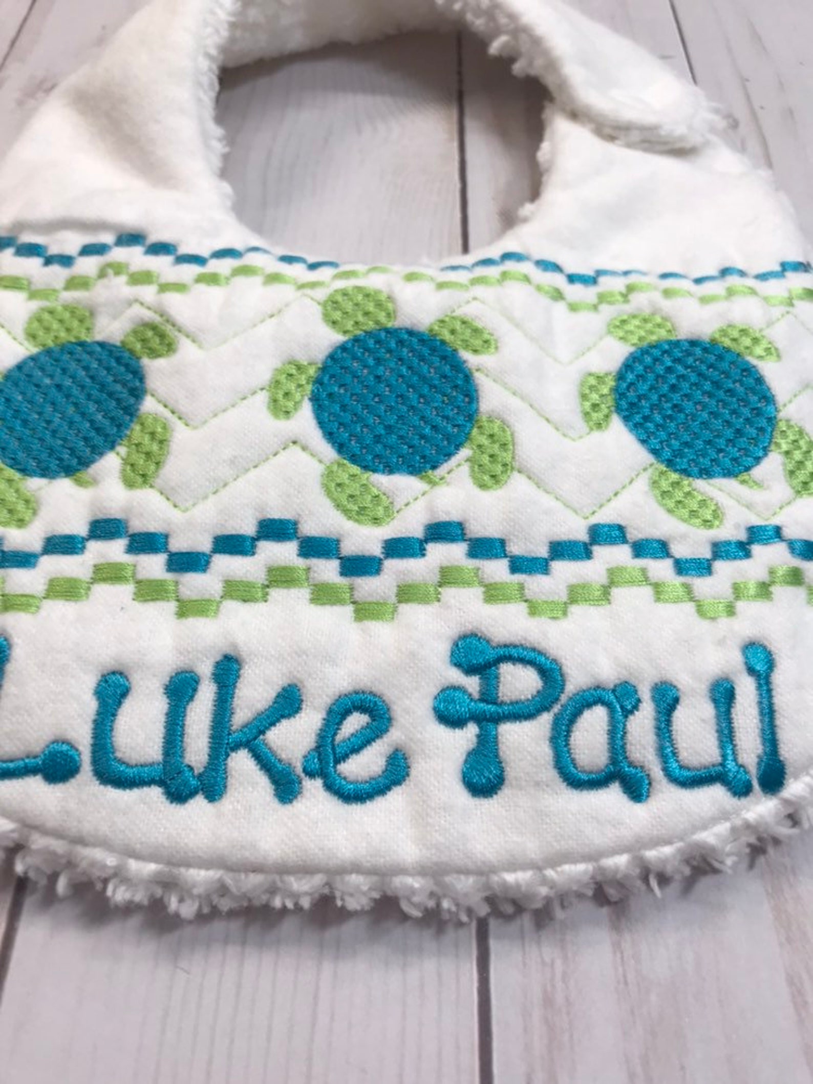 Turtle bib turtle monogram custom boy bib baby bib cute white | Etsy