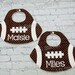 Football Bib Monogram Custom Boy Bib Baby Bib Cute White Brown Homemade ...