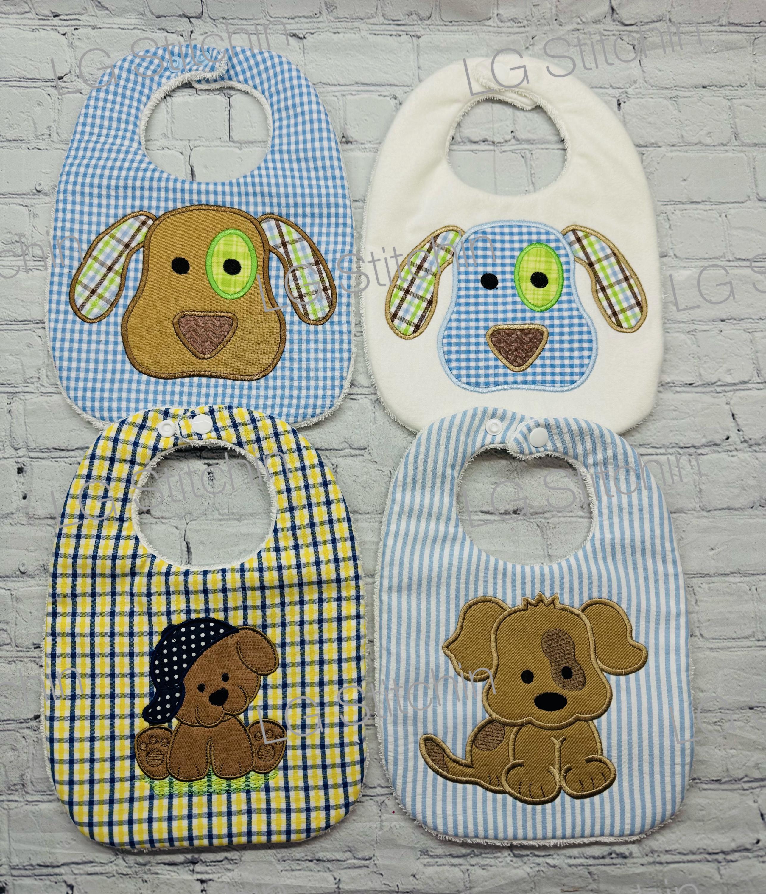 Dog Bib Puppy Bib Dog Monogram Custom Boy Bib Baby Bib Cute Dog ...