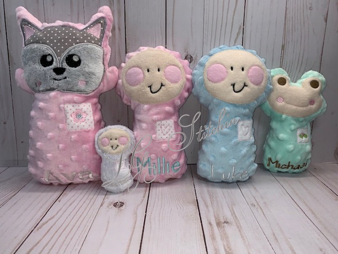 Doll Embroidered Stuffed Animal Custom Doll Lovey Baby Doll Frog Fox ...