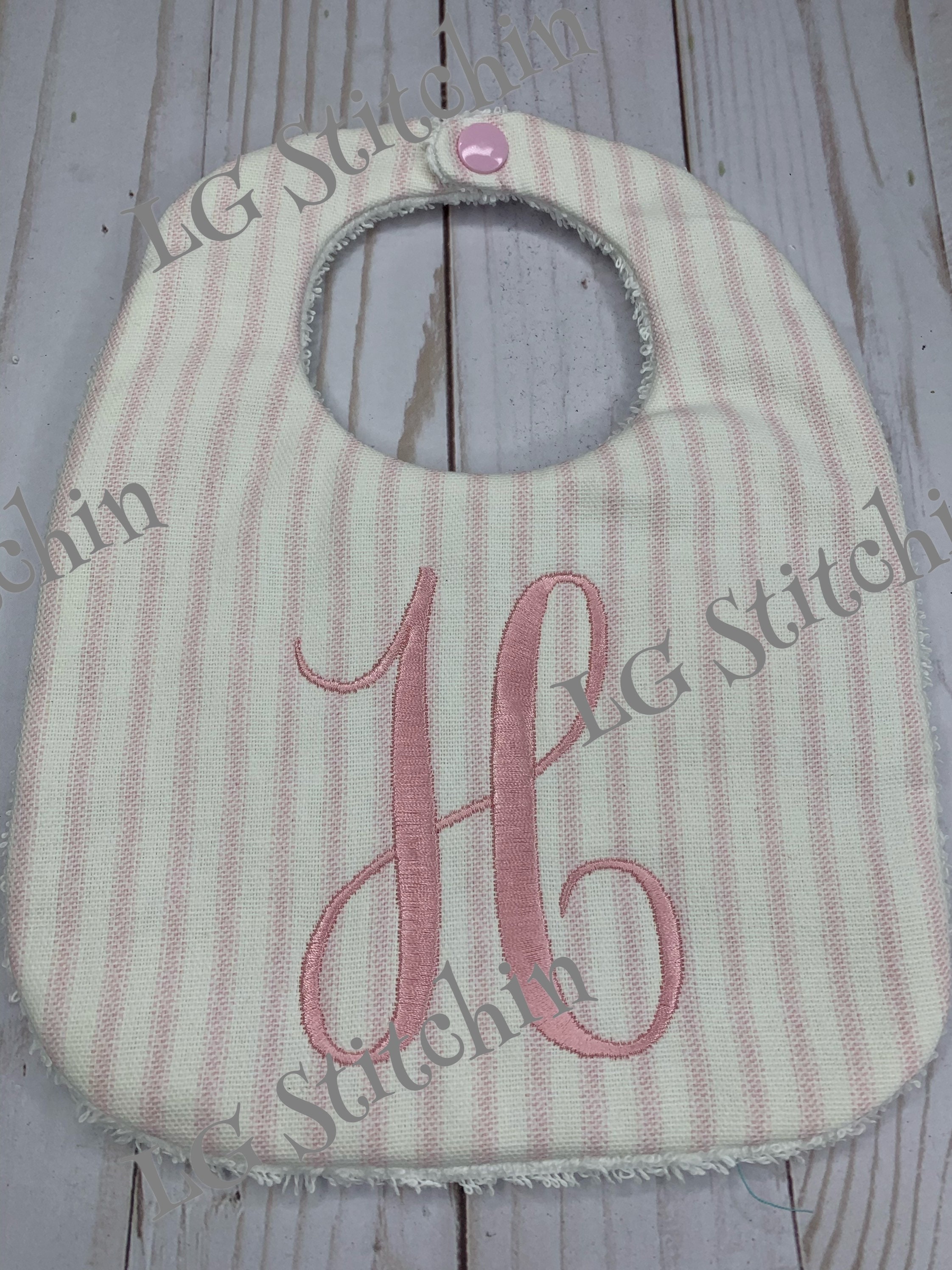 Pink bib initial baby bib monogram custom boy bib baby bib | Etsy