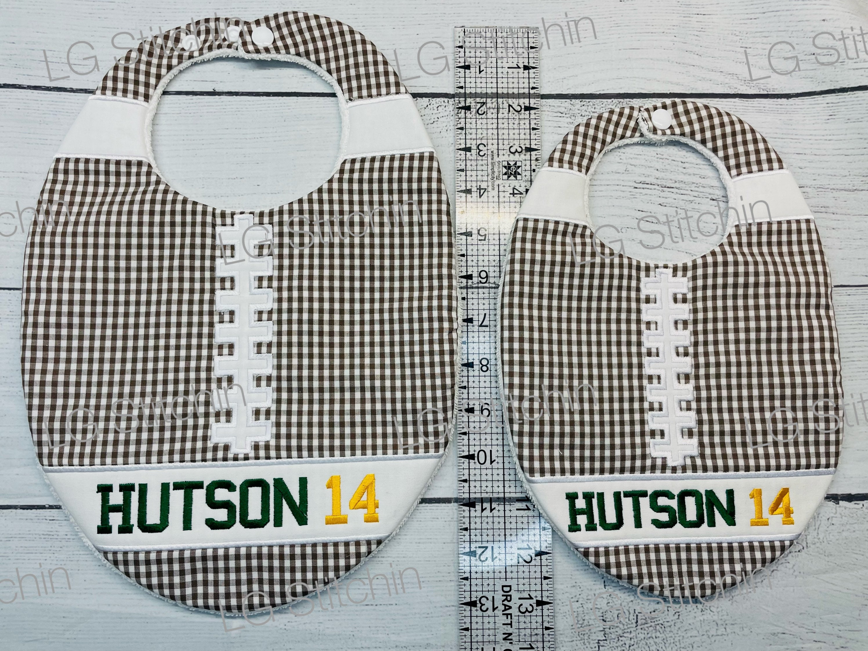 Football Bib Monogram Custom Boy Bib Baby Bib Cute White Brown Homemade ...