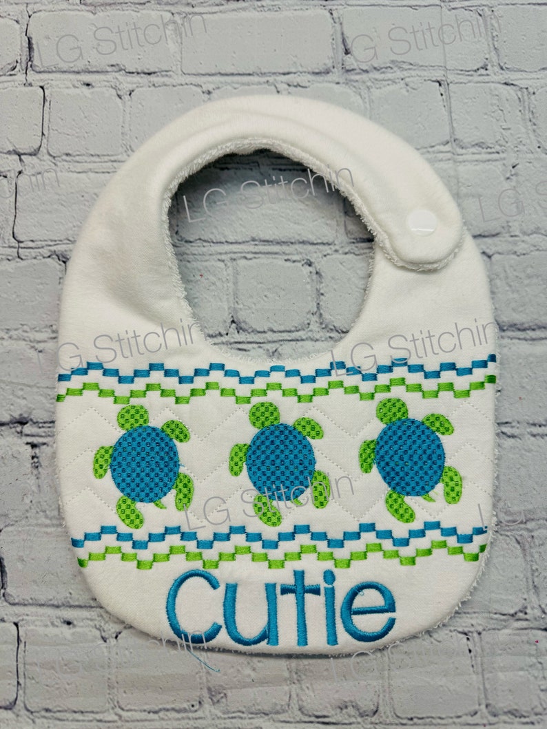 Turtle Bib Turtle Monogram Custom Boy Bib Baby Bib Cute White Blue ...