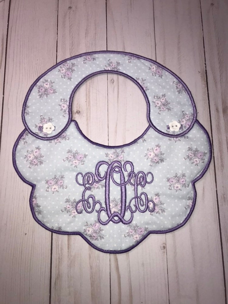 Baby Bib Scalloped Baby Bib Monogram Custom Girl Bib Baby Bib Cute ...