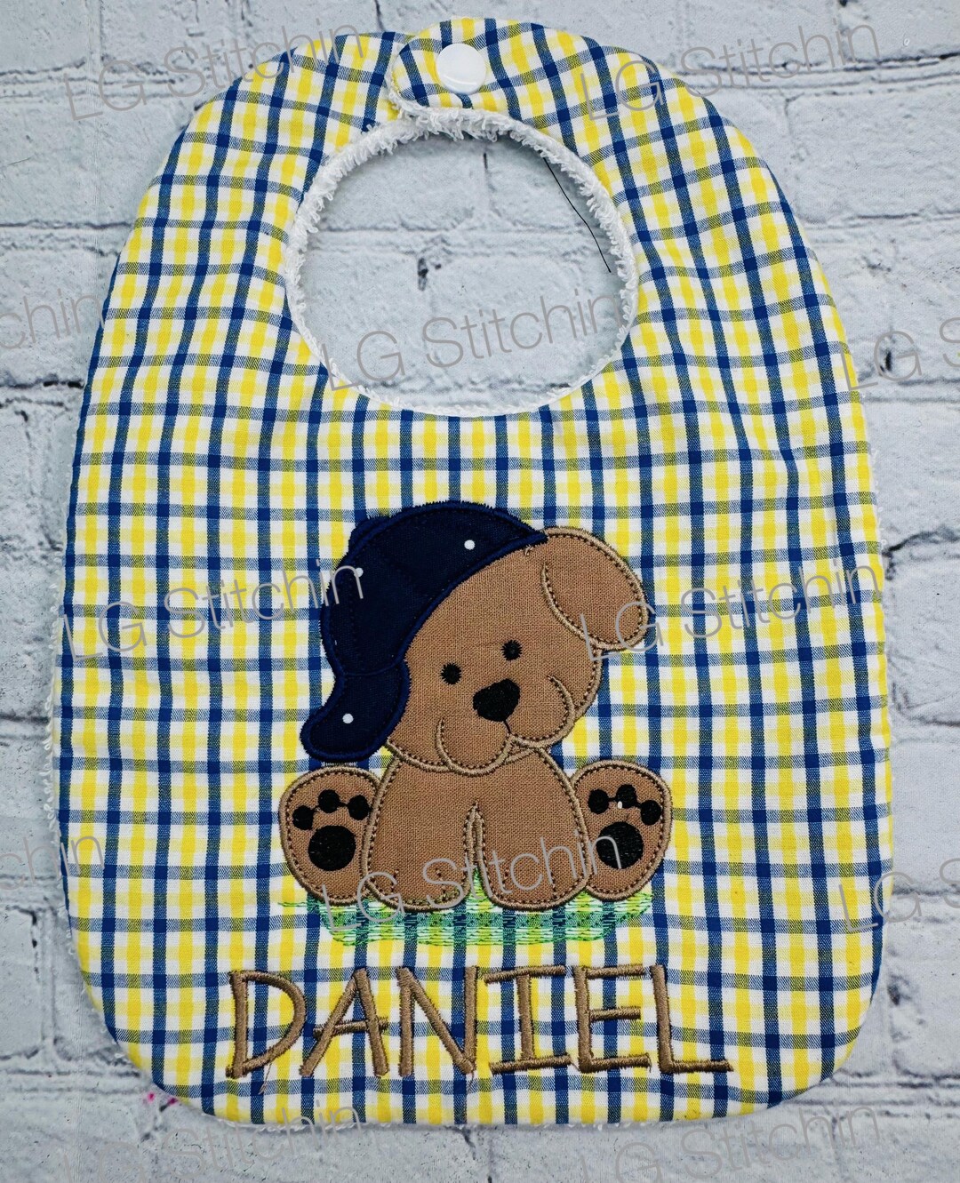 Puppy Bib Puppy Dog Monogram Custom Boy Bib Baby Bib Cute Dog Homemade ...