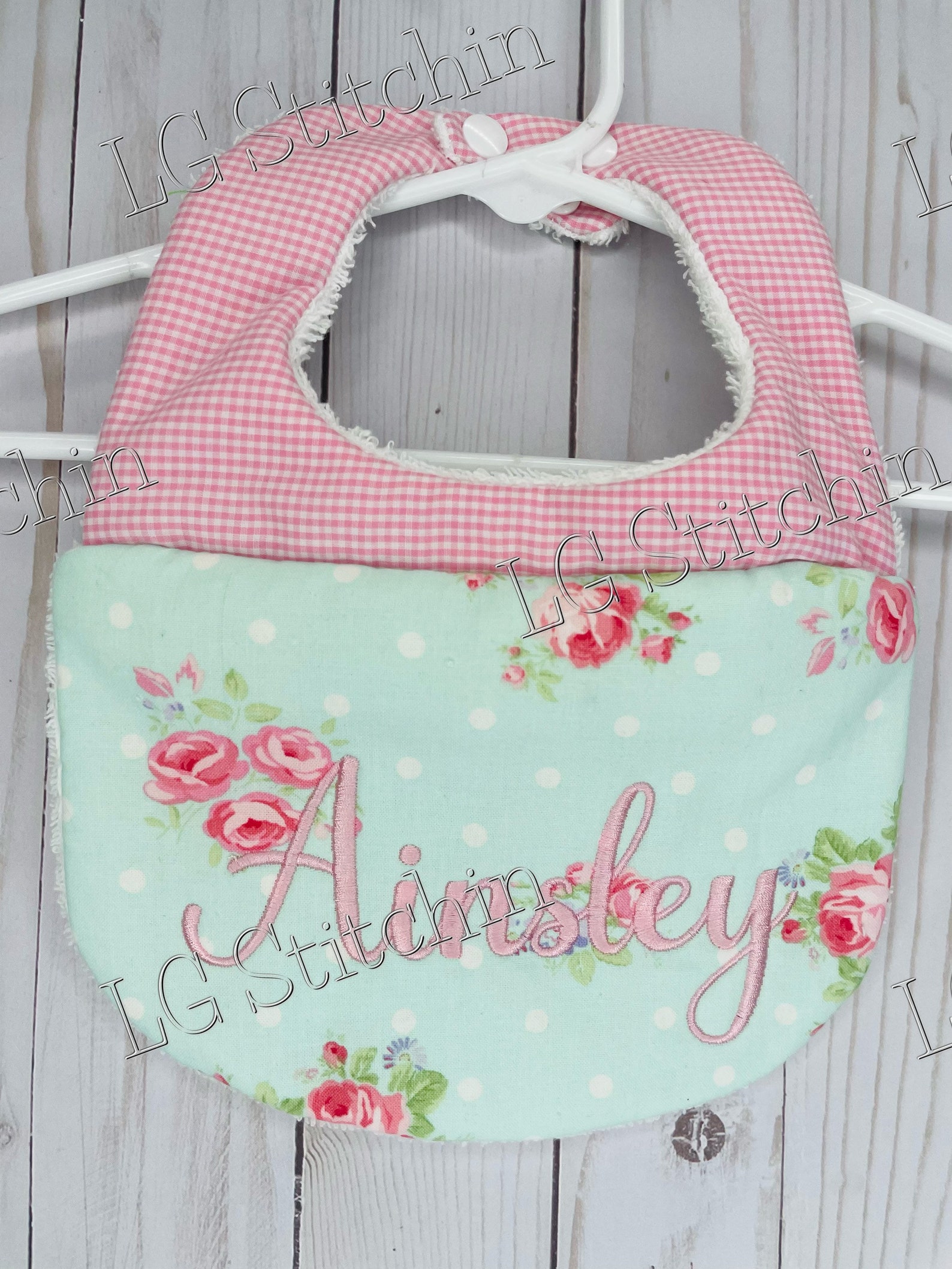 Baby Bib Floral Bib Girl Bib Flowers, Pink Cute Bib Floral Snap Bib ...