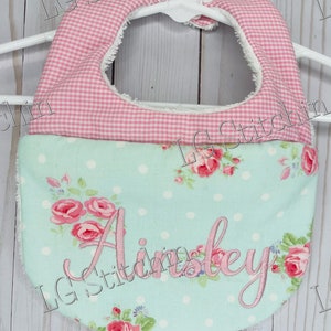 Baby Bib Floral Bib Girl Bib Flowers, Pink Cute Bib Floral Snap Bib ...
