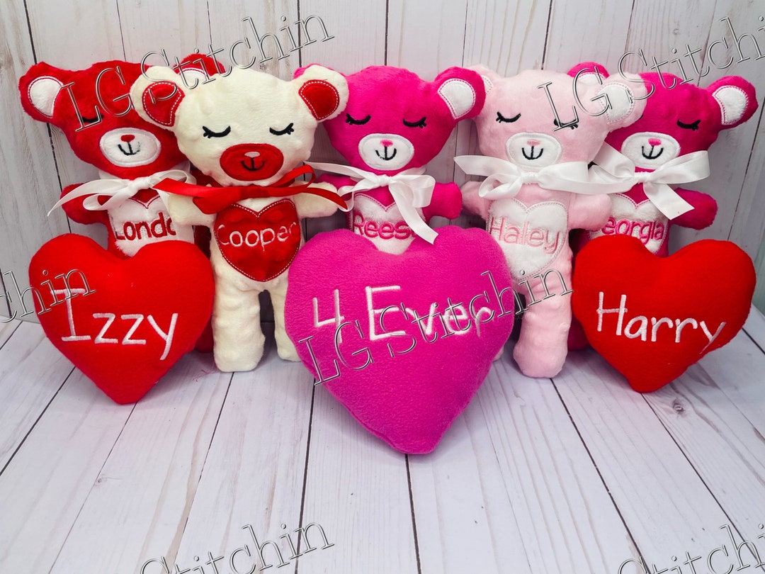 Valentines Teddy Bear Valentines Customized Gift Boy Girl Handmade ...