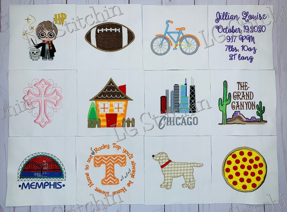 Quilt Square Custom Embroidered Quilt Squares Any Design | Etsy