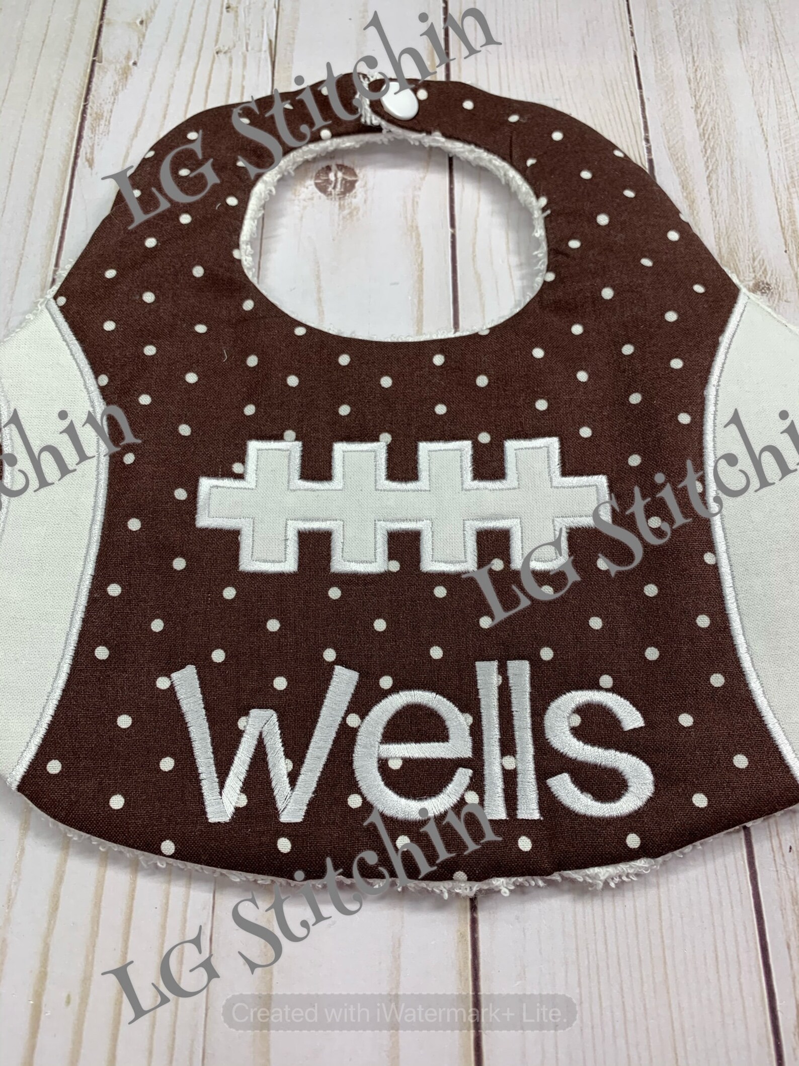 Football Bib Monogram Custom Boy Bib Baby Bib Cute White Brown Homemade ...