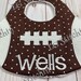 Football Bib Monogram Custom Boy Bib Baby Bib Cute White Brown Homemade ...